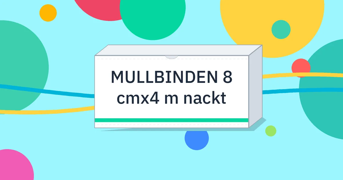 Symbolbild: Packung mit der Aufschrift MULLBINDEN 8 cmx4 m nackt (PZN 07623017) – Verfügbarkeit und Bezug in Apotheken in Frankfurt am Main