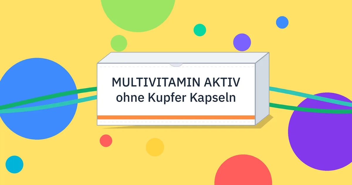 Symbolbild: Packung mit der Aufschrift MULTIVITAMIN AKTIV ohne Kupfer Kapseln (PZN 12742764) – Verfügbarkeit und Bezug in Apotheken in Frankfurt am Main