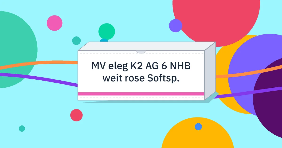 Symbolbild: Packung mit der Aufschrift MV eleg K2 AG 6 NHB weit rose Softsp. (PZN 15728664) – Verfügbarkeit und Bezug in Apotheken in Frankfurt am Main