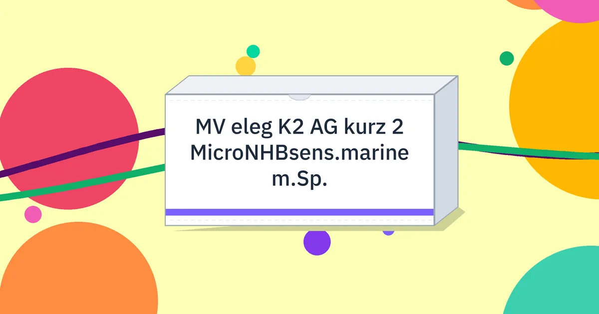 Symbolbild: Packung mit der Aufschrift MV eleg K2 AG kurz 2 MicroNHBsens.marine m.Sp. (PZN 15710434) – Verfügbarkeit und Bezug in Apotheken in Frankfurt am Main