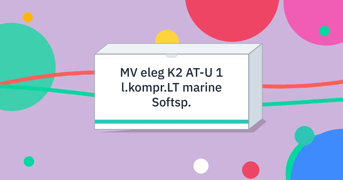 Symbolbild: Packung mit der Aufschrift MV eleg K2 AT-U 1 l.kompr.LT marine Softsp. (PZN 15290096) – Verfügbarkeit und Bezug in Apotheken in Frankfurt am Main