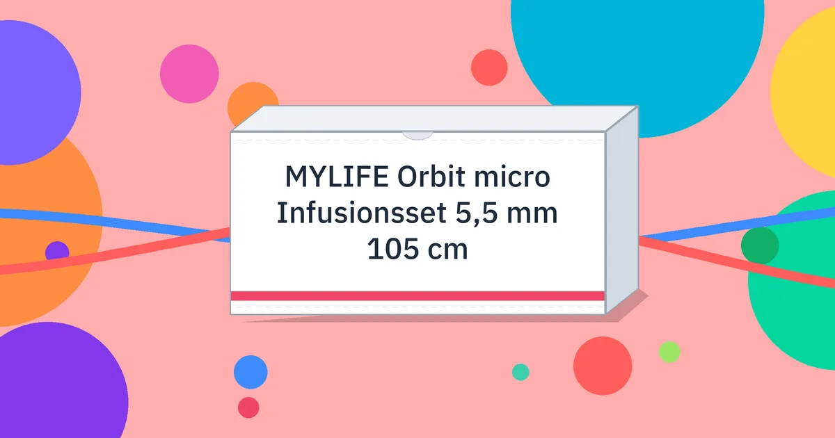 Symbolbild: Packung mit der Aufschrift MYLIFE Orbit micro Infusionsset 5,5 mm 105 cm (PZN 14324717) – Verfügbarkeit und Bezug in Apotheken in Frankfurt am Main