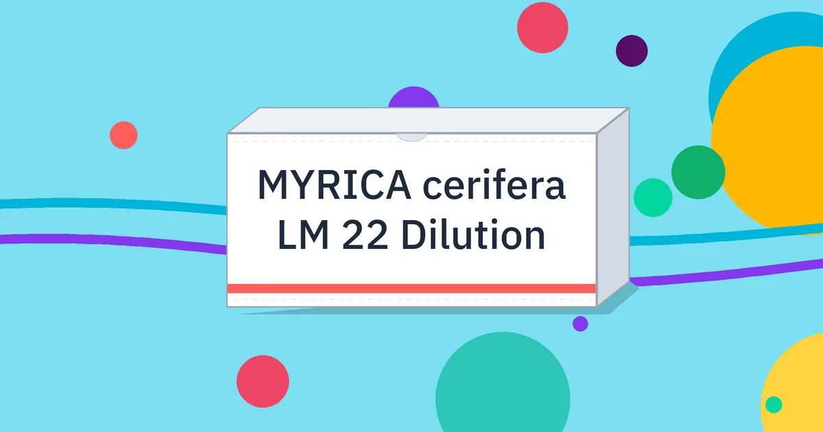 Symbolbild: Packung mit der Aufschrift MYRICA cerifera LM 22 Dilution (PZN 12957252) – Verfügbarkeit und Bezug in Apotheken in Frankfurt am Main