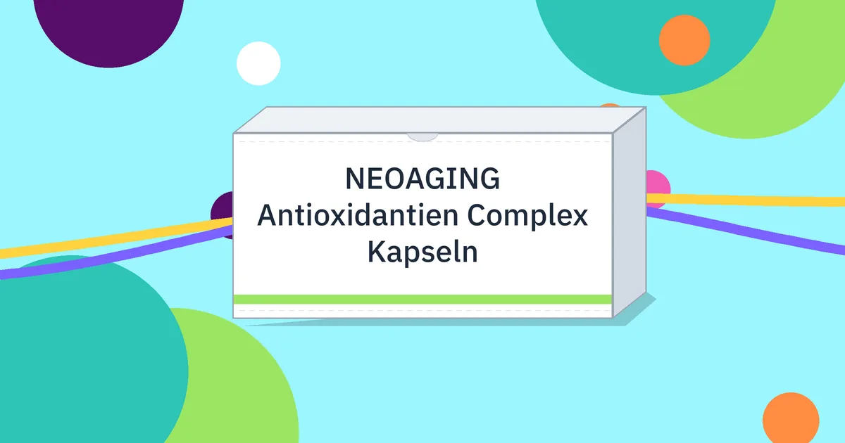 Symbolbild: Packung mit der Aufschrift NEOAGING Antioxidantien Complex Kapseln (PZN 19491012) – Verfügbarkeit und Bezug in Apotheken in Frankfurt am Main