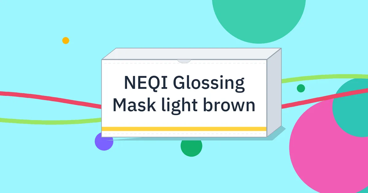 Symbolbild: Packung mit der Aufschrift NEQI Glossing Mask light brown (PZN 20652242) – Verfügbarkeit und Bezug in Apotheken in Frankfurt am Main
