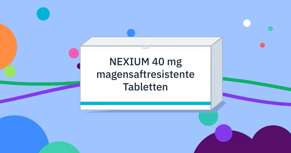 Symbolbild: Packung mit der Aufschrift NEXIUM 40 mg magensaftresistente Tabletten (PZN 01949433) – Verfügbarkeit und Bezug in Apotheken in Frankfurt am Main