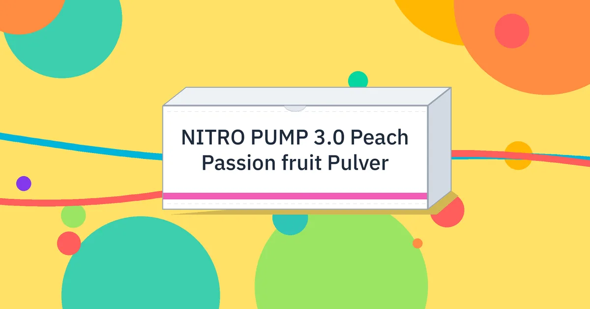 Symbolbild: Packung mit der Aufschrift NITRO PUMP 3.0 Peach Passion fruit Pulver (PZN 13166788) – Verfügbarkeit und Bezug in Apotheken in Frankfurt am Main