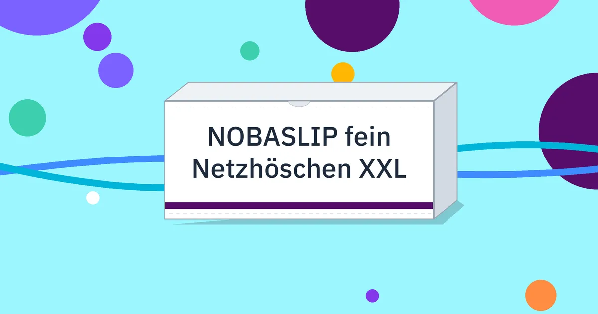 Symbolbild: Packung mit der Aufschrift NOBASLIP fein Netzhöschen XXL (PZN 16259510) – Verfügbarkeit und Bezug in Apotheken in Frankfurt am Main