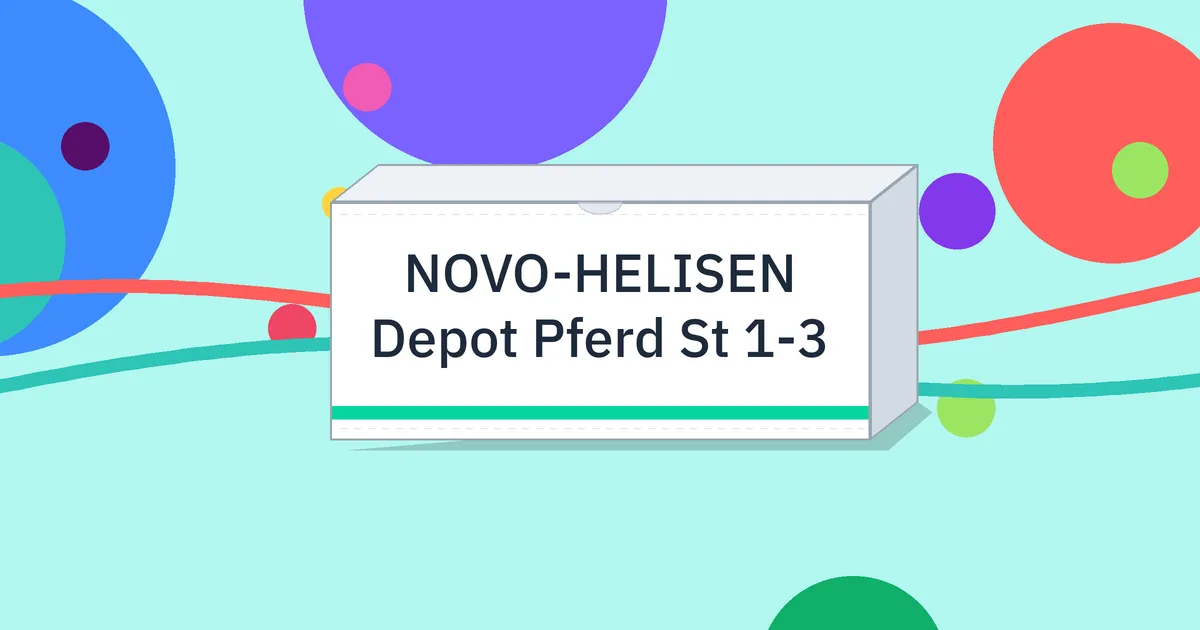 Symbolbild: Packung mit der Aufschrift NOVO-HELISEN Depot Pferd St 1-3 (PZN 15741802) – Verfügbarkeit und Bezug in Apotheken in Frankfurt am Main