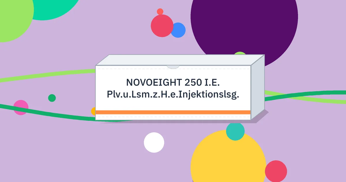 Symbolbild: Packung mit der Aufschrift NOVOEIGHT 250 I.E. Plv.u.Lsm.z.H.e.Injektionslsg. (PZN 10174830) – Verfügbarkeit und Bezug in Apotheken in Frankfurt am Main