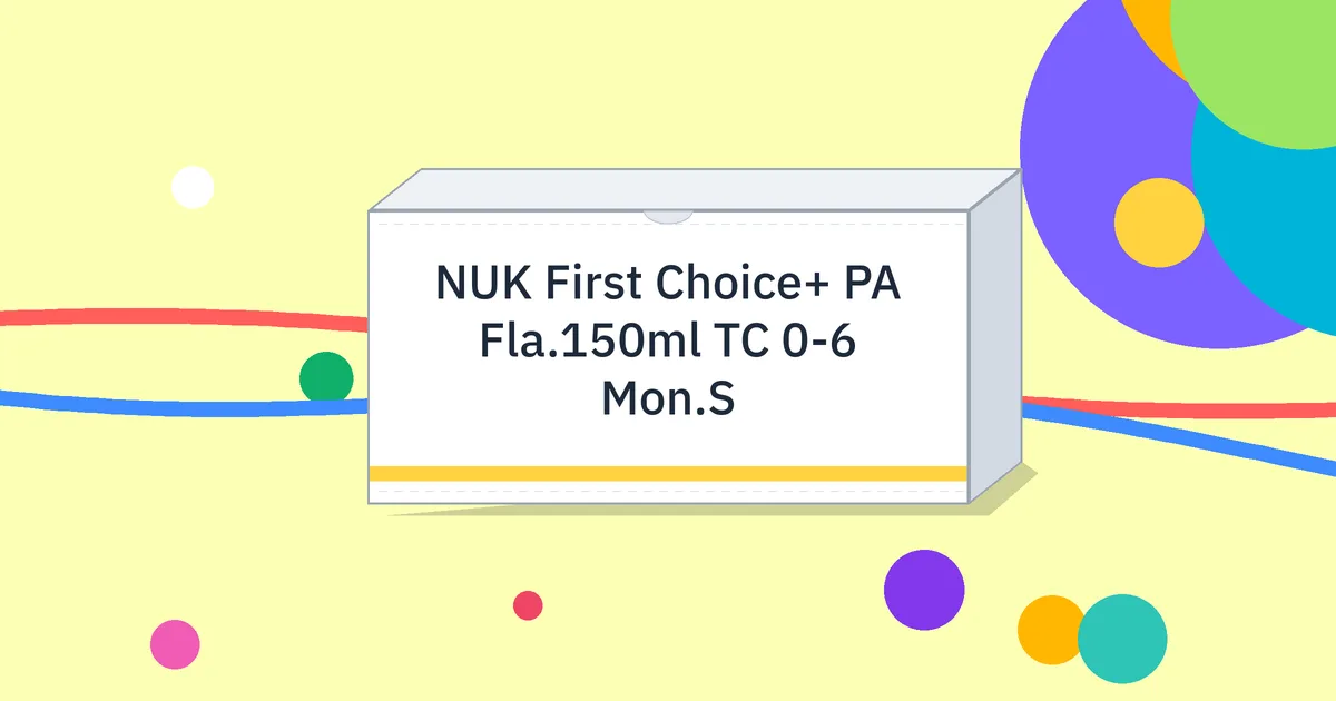 Symbolbild: Packung mit der Aufschrift NUK First Choice+ PA Fla.150ml TC 0-6 Mon.S (PZN 16000574) – Verfügbarkeit und Bezug in Apotheken in Frankfurt am Main