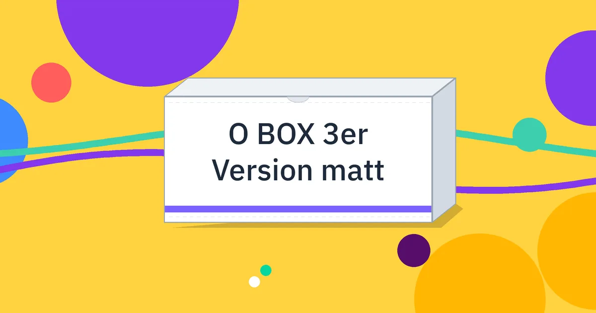 Symbolbild: Packung mit der Aufschrift O BOX 3er Version matt (PZN 01663375) – Verfügbarkeit und Bezug in Apotheken in Frankfurt am Main