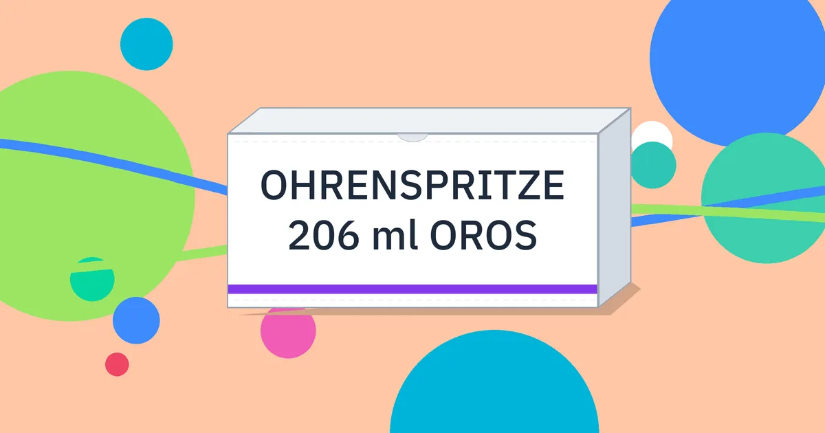 Symbolbild: Packung mit der Aufschrift OHRENSPRITZE 206 ml OROS (PZN 03326050) – Verfügbarkeit und Bezug in Apotheken in Frankfurt am Main