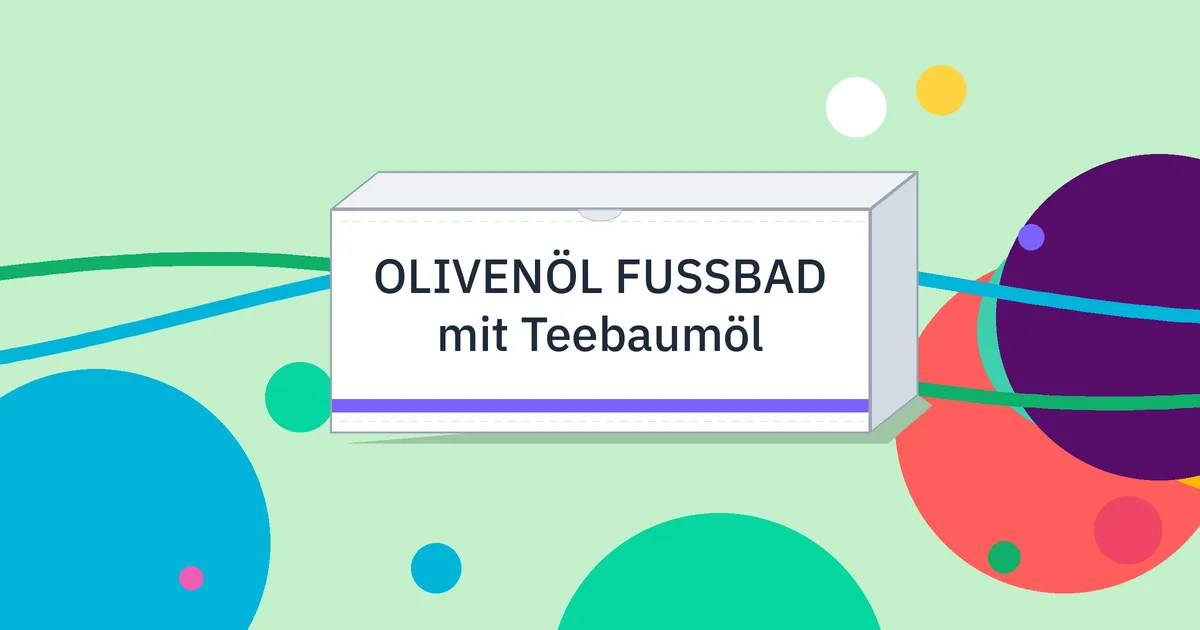 Symbolbild: Packung mit der Aufschrift OLIVENÖL FUSSBAD mit Teebaumöl (PZN 14263571) – Verfügbarkeit und Bezug in Apotheken in Frankfurt am Main