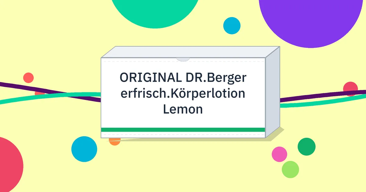 Symbolbild: Packung mit der Aufschrift ORIGINAL DR.Berger erfrisch.Körperlotion Lemon (PZN 13705713) – Verfügbarkeit und Bezug in Apotheken in Frankfurt am Main
