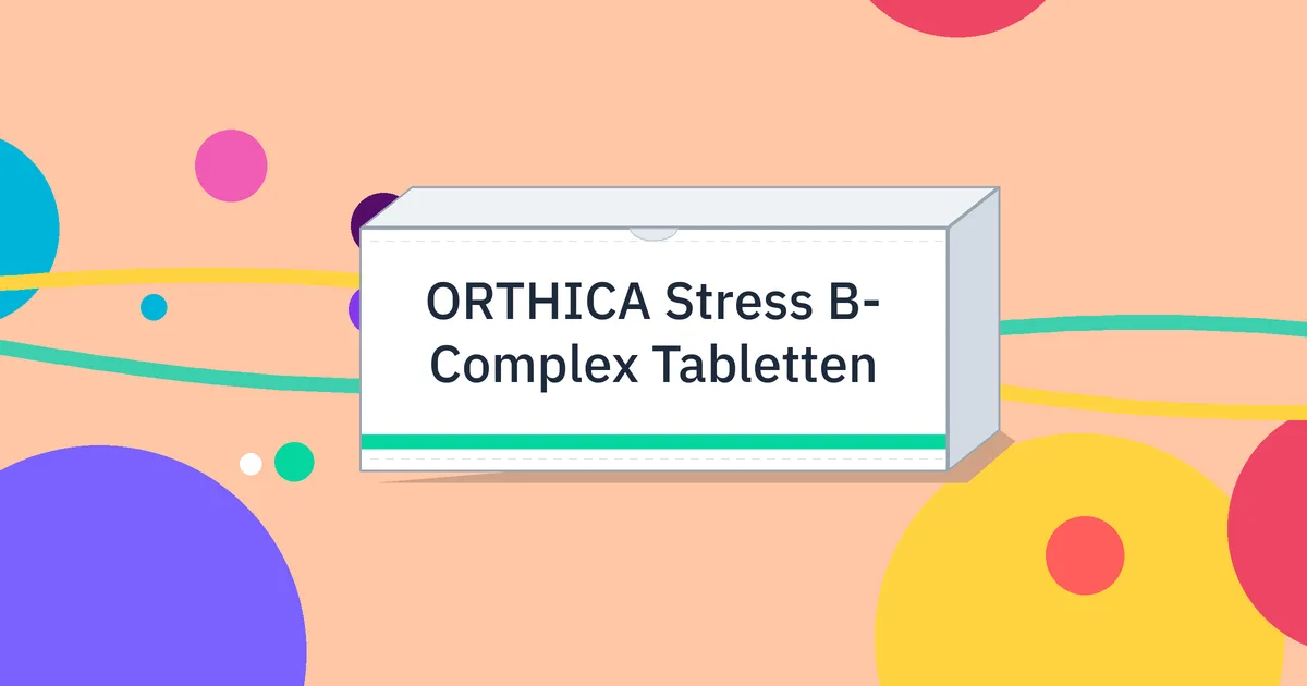 Symbolbild: Packung mit der Aufschrift ORTHICA Stress B-Complex Tabletten (PZN 13860425) – Verfügbarkeit und Bezug in Apotheken in Frankfurt am Main