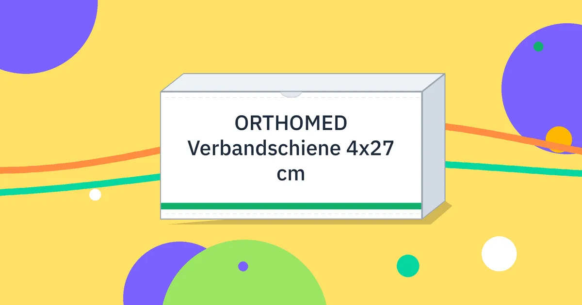 Symbolbild: Packung mit der Aufschrift ORTHOMED Verbandschiene 4x27 cm (PZN 03893777) – Verfügbarkeit und Bezug in Apotheken in Frankfurt am Main