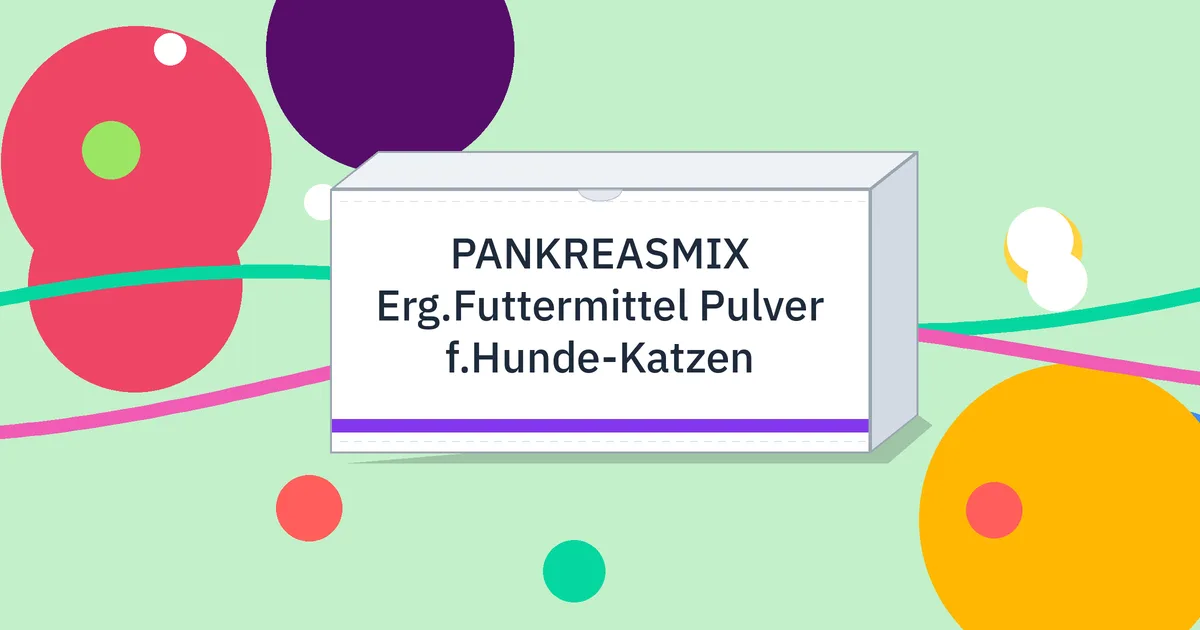 Symbolbild: Packung mit der Aufschrift PANKREASMIX Erg.Futtermittel Pulver f.Hunde-Katzen (PZN 19958384) – Verfügbarkeit und Bezug in Apotheken in Frankfurt am Main
