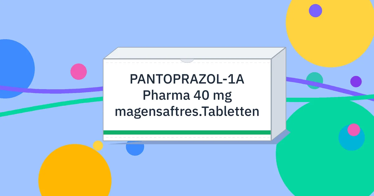 Symbolbild: Packung mit der Aufschrift PANTOPRAZOL-1A Pharma 40 mg magensaftres.Tabletten (PZN 05047087) – Verfügbarkeit und Bezug in Apotheken in Frankfurt am Main