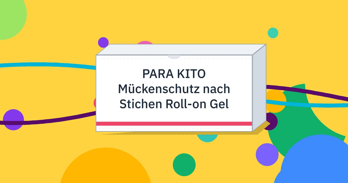 Symbolbild: Packung mit der Aufschrift PARA KITO Mückenschutz nach Stichen Roll-on Gel (PZN 10744517) – Verfügbarkeit und Bezug in Apotheken in Frankfurt am Main