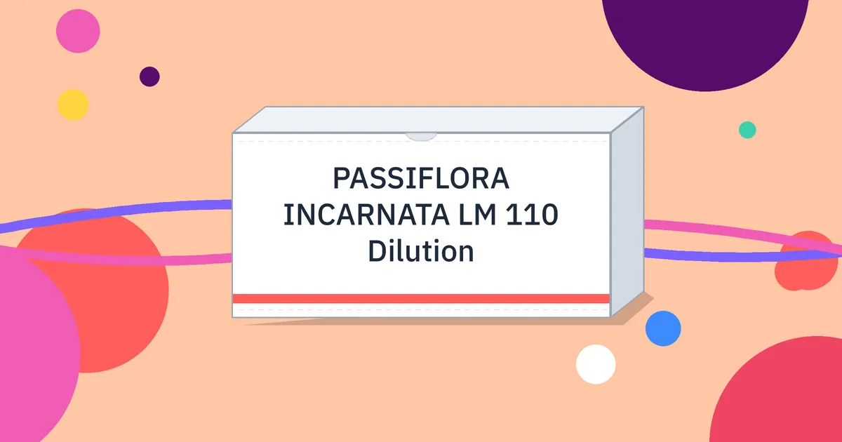 Symbolbild: Packung mit der Aufschrift PASSIFLORA INCARNATA LM 110 Dilution (PZN 12977071) – Verfügbarkeit und Bezug in Apotheken in Frankfurt am Main