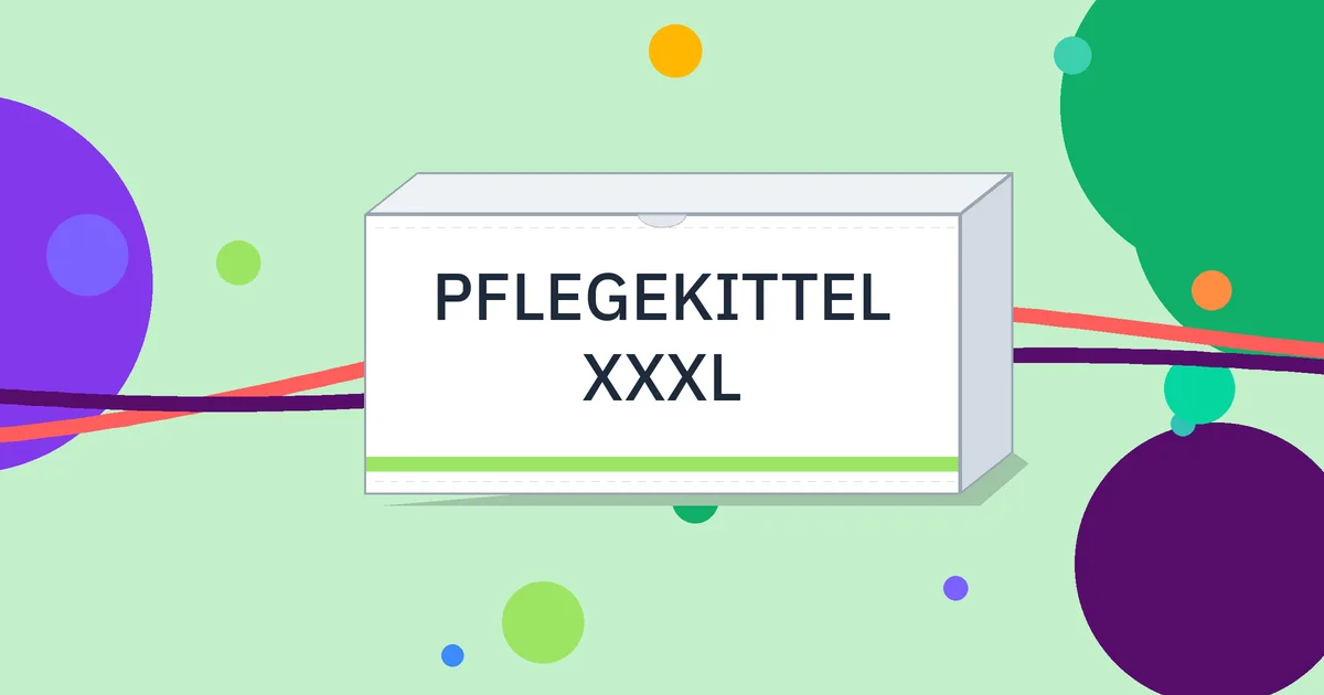 Symbolbild: Packung mit der Aufschrift PFLEGEKITTEL XXXL (PZN 16850841) – Verfügbarkeit und Bezug in Apotheken in Frankfurt am Main