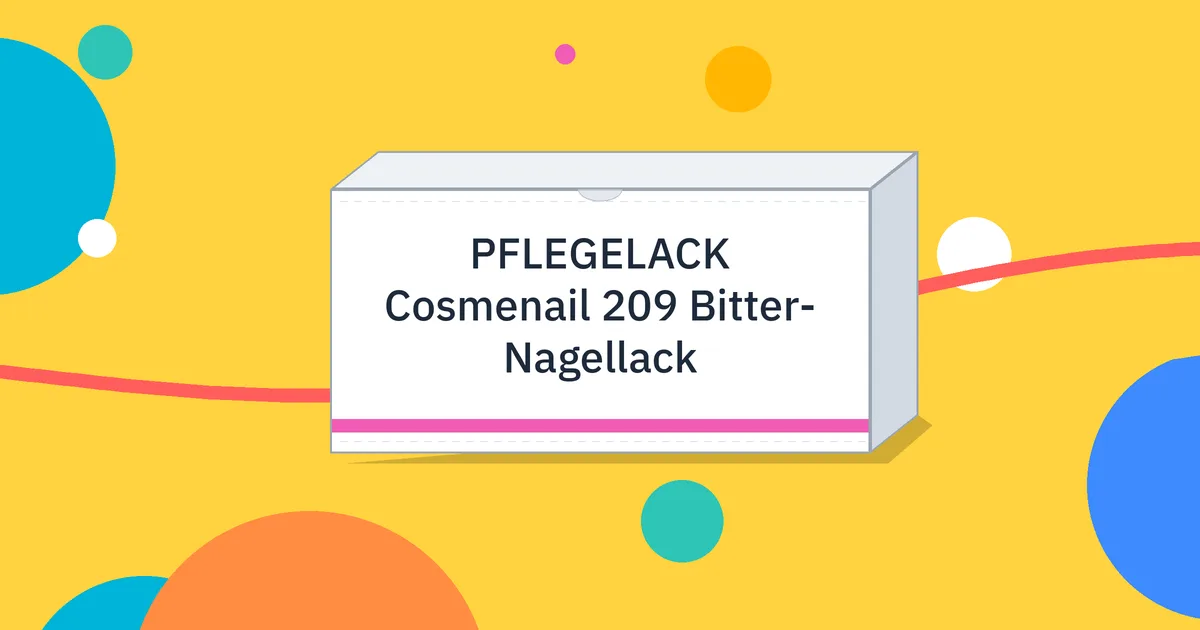 Symbolbild: Packung mit der Aufschrift PFLEGELACK Cosmenail 209 Bitter-Nagellack (PZN 11688620) – Verfügbarkeit und Bezug in Apotheken in Frankfurt am Main