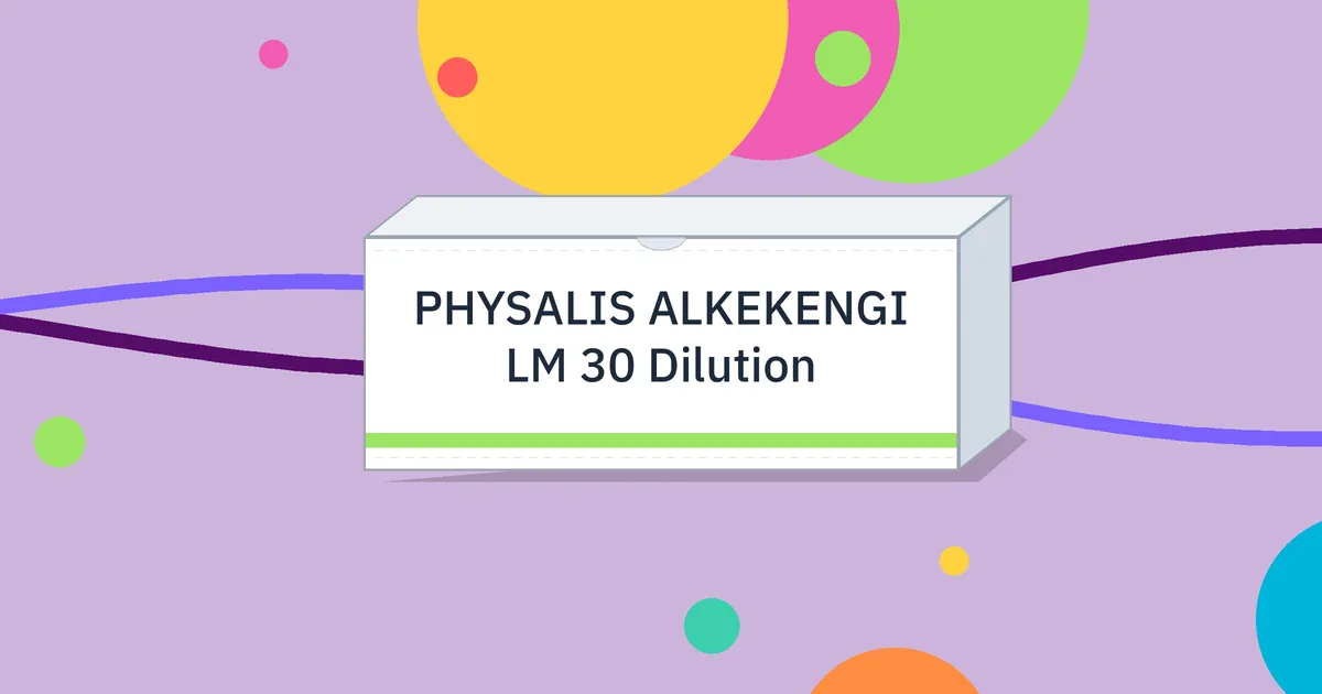 Symbolbild: Packung mit der Aufschrift PHYSALIS ALKEKENGI LM 30 Dilution (PZN 13639933) – Verfügbarkeit und Bezug in Apotheken in Frankfurt am Main