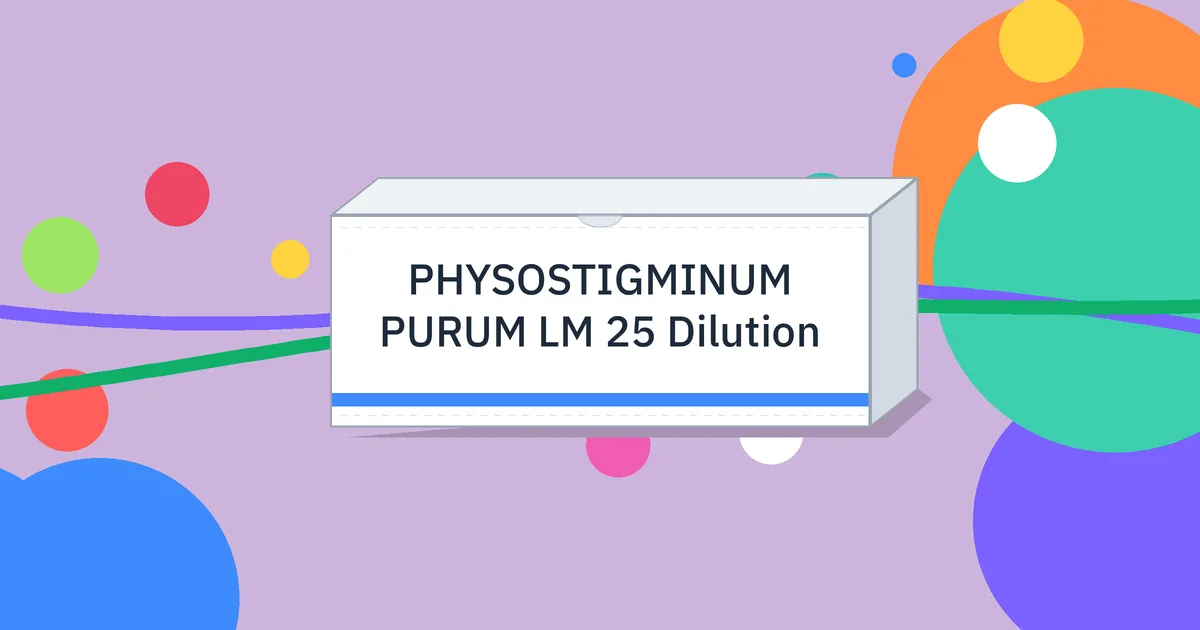 Symbolbild: Packung mit der Aufschrift PHYSOSTIGMINUM PURUM LM 25 Dilution (PZN 13035974) – Verfügbarkeit und Bezug in Apotheken in Frankfurt am Main