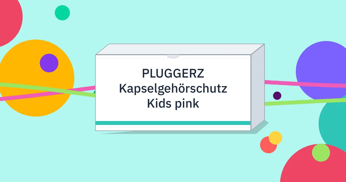 Symbolbild: Packung mit der Aufschrift PLUGGERZ Kapselgehörschutz Kids pink (PZN 16383635) – Verfügbarkeit und Bezug in Apotheken in Frankfurt am Main