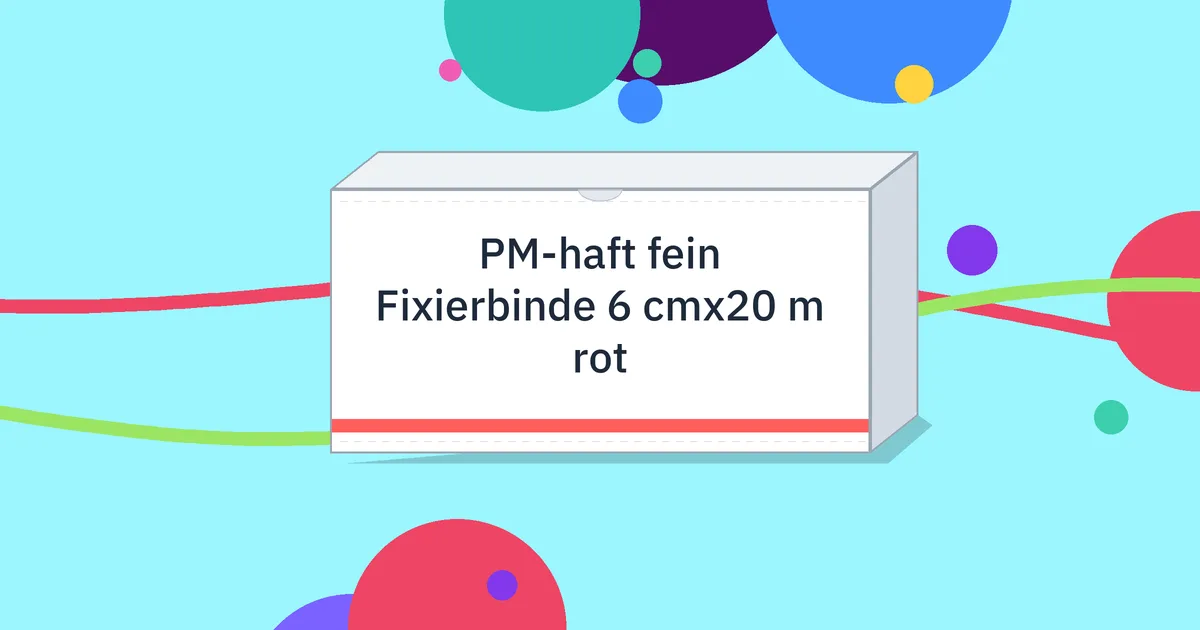 Symbolbild: Packung mit der Aufschrift PM-haft fein Fixierbinde 6 cmx20 m rot (PZN 18844945) – Verfügbarkeit und Bezug in Apotheken in Frankfurt am Main