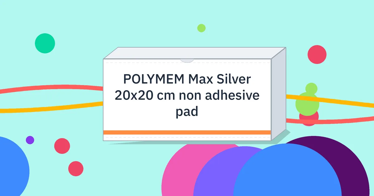 Symbolbild: Packung mit der Aufschrift POLYMEM Max Silver 20x20 cm non adhesive pad (PZN 12451877) – Verfügbarkeit und Bezug in Apotheken in Frankfurt am Main