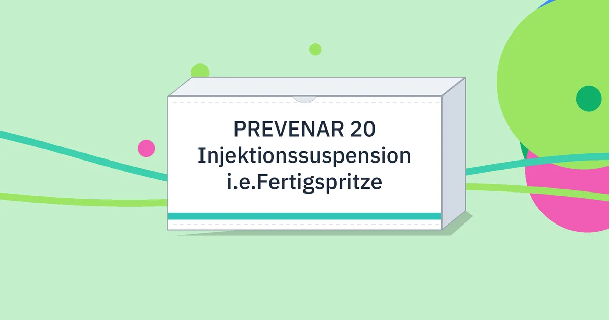 Symbolbild: Packung mit der Aufschrift PREVENAR 20 Injektionssuspension i.e.Fertigspritze (PZN 18263562) – Verfügbarkeit und Bezug in Apotheken in Frankfurt am Main