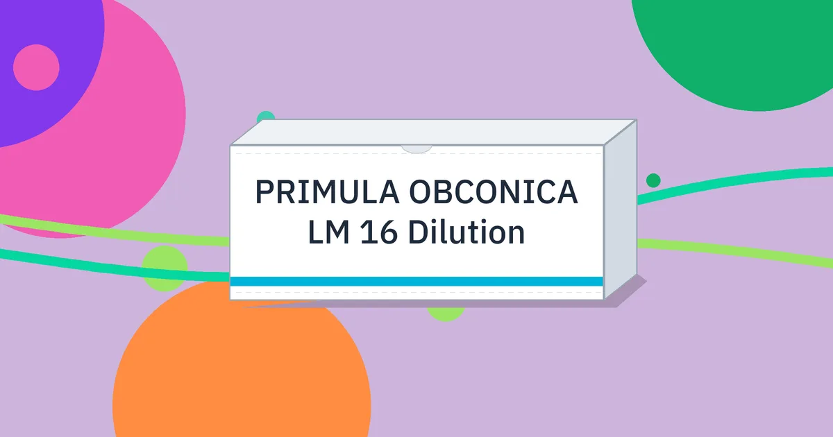 Symbolbild: Packung mit der Aufschrift PRIMULA OBCONICA LM 16 Dilution (PZN 13667071) – Verfügbarkeit und Bezug in Apotheken in Frankfurt am Main