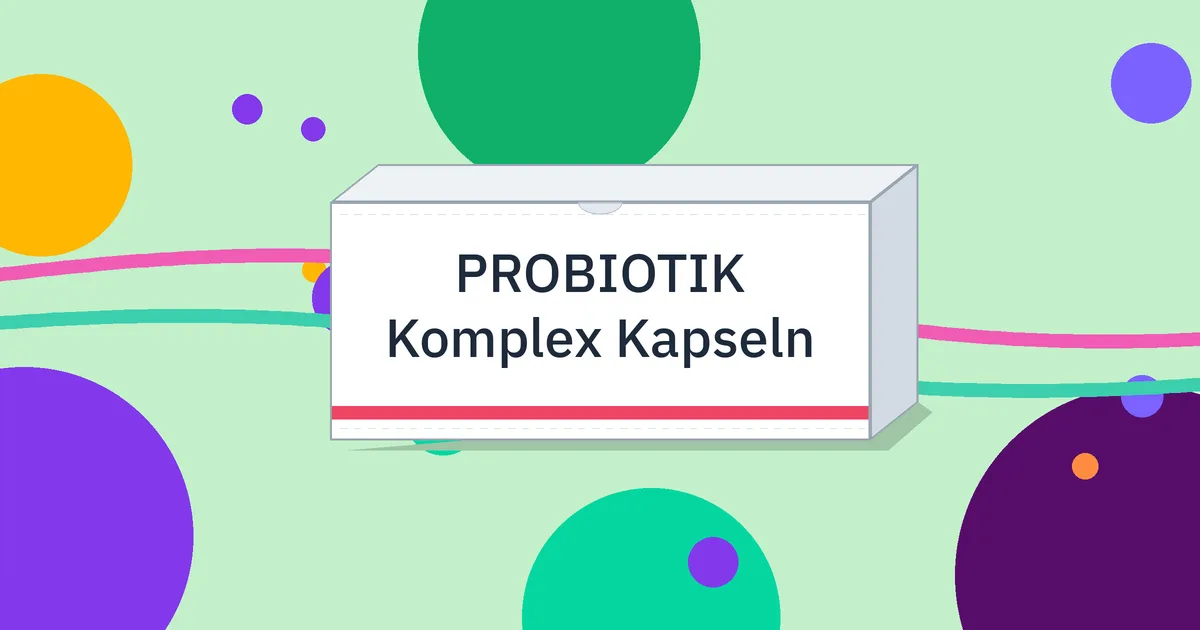 Symbolbild: Packung mit der Aufschrift PROBIOTIK Komplex Kapseln (PZN 12343691) – Verfügbarkeit und Bezug in Apotheken in Frankfurt am Main