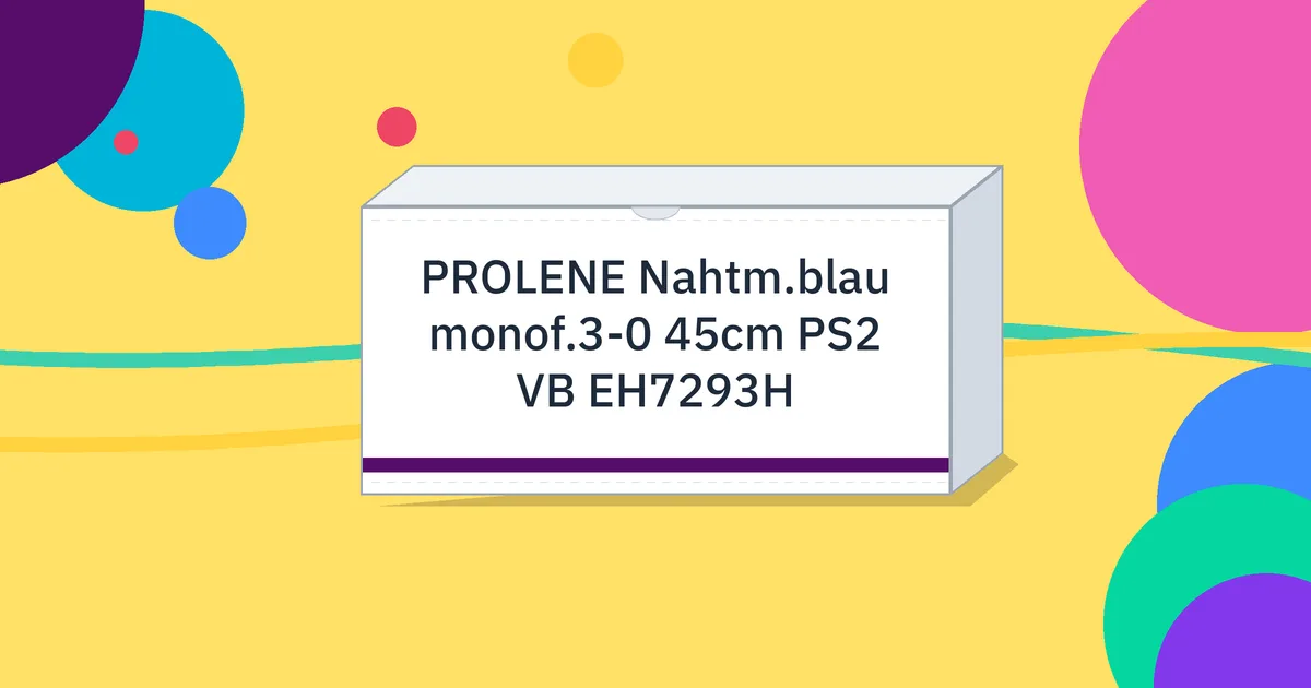 Symbolbild: Packung mit der Aufschrift PROLENE Nahtm.blau monof.3-0 45cm PS2 VB EH7293H (PZN 16255825) – Verfügbarkeit und Bezug in Apotheken in Frankfurt am Main