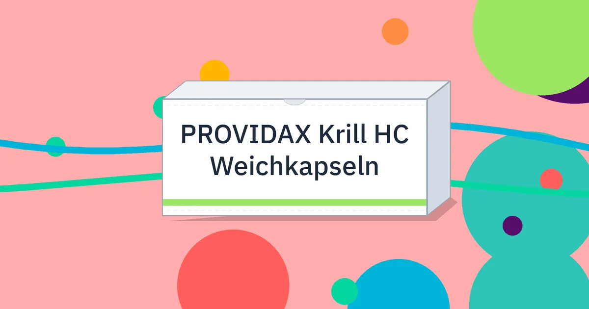 Symbolbild: Packung mit der Aufschrift PROVIDAX Krill HC Weichkapseln (PZN 13335831) – Verfügbarkeit und Bezug in Apotheken in Frankfurt am Main