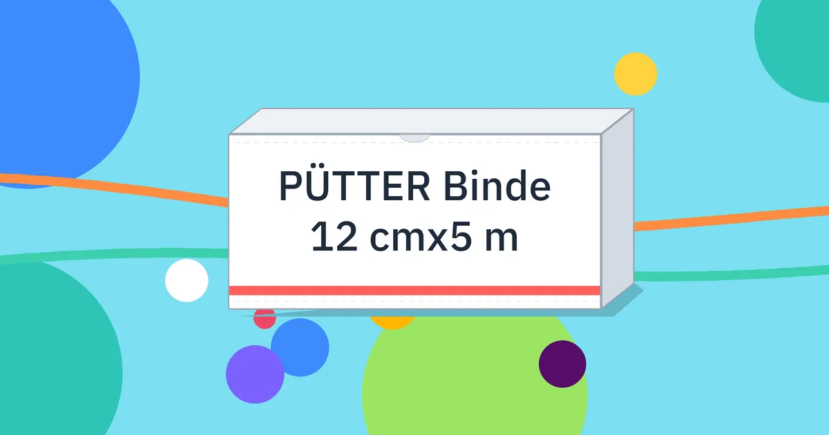 Symbolbild: Packung mit der Aufschrift PÜTTER Binde 12 cmx5 m (PZN 16906139) – Verfügbarkeit und Bezug in Apotheken in Frankfurt am Main