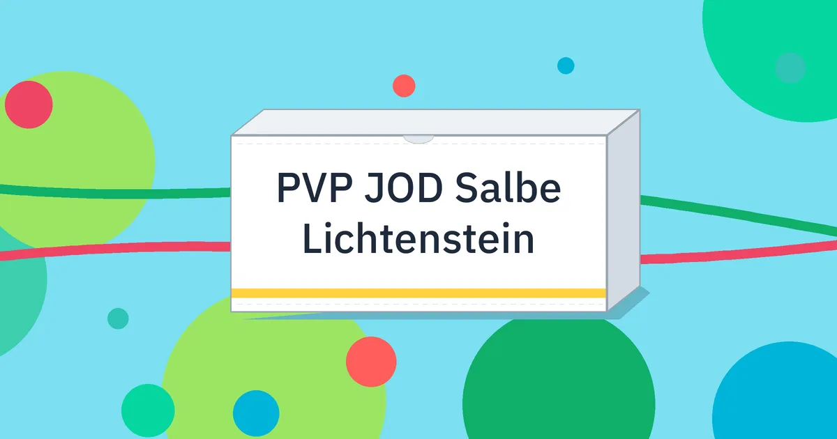 Symbolbild: Packung mit der Aufschrift PVP JOD Salbe Lichtenstein (PZN 07512358) – Verfügbarkeit und Bezug in Apotheken in Frankfurt am Main
