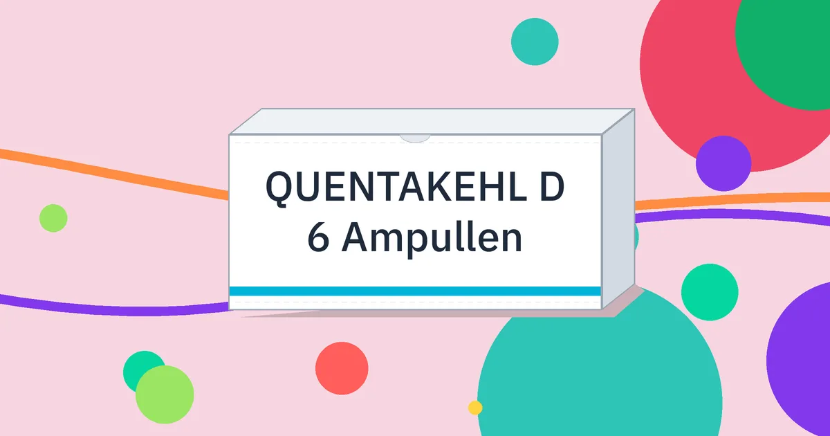Symbolbild: Packung mit der Aufschrift QUENTAKEHL D 6 Ampullen (PZN 00040838) – Verfügbarkeit und Bezug in Apotheken in Frankfurt am Main