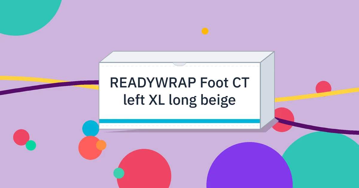 Symbolbild: Packung mit der Aufschrift READYWRAP Foot CT left XL long beige (PZN 18008918) – Verfügbarkeit und Bezug in Apotheken in Frankfurt am Main