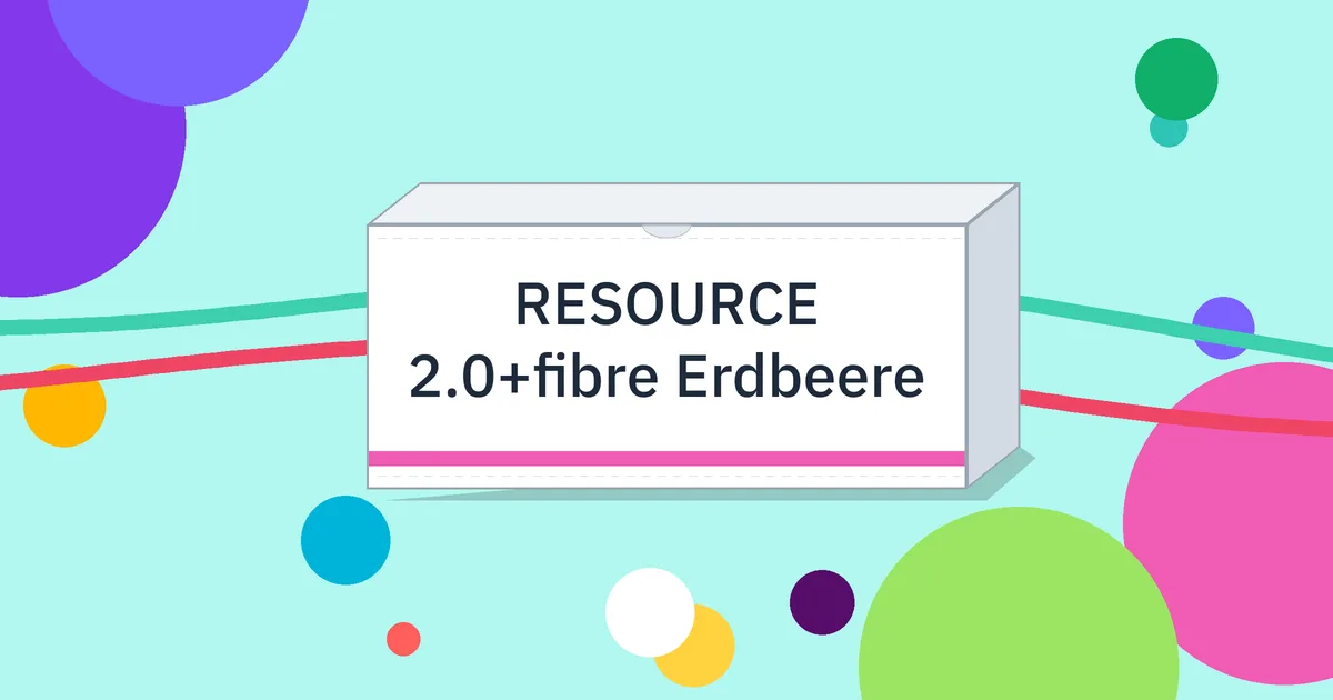 Symbolbild: Packung mit der Aufschrift RESOURCE 2.0+fibre Erdbeere (PZN 01103995) – Verfügbarkeit und Bezug in Apotheken in Frankfurt am Main