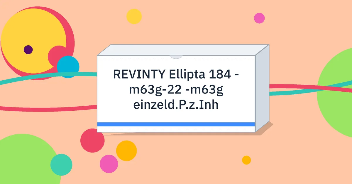 Symbolbild: Packung mit der Aufschrift REVINTY Ellipta 184 -m63g-22 -m63g einzeld.P.z.Inh (PZN 10417675) – Verfügbarkeit und Bezug in Apotheken in Frankfurt am Main