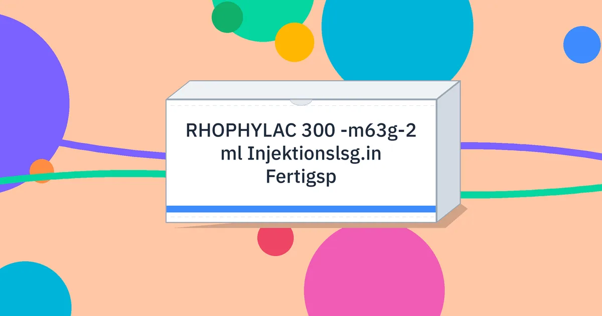 Symbolbild: Packung mit der Aufschrift RHOPHYLAC 300 -m63g-2 ml Injektionslsg.in Fertigsp (PZN 16863861) – Verfügbarkeit und Bezug in Apotheken in Frankfurt am Main