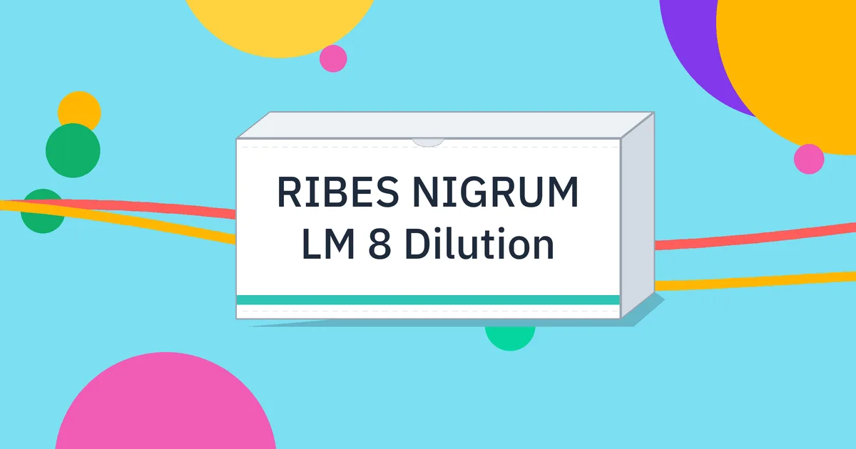 Symbolbild: Packung mit der Aufschrift RIBES NIGRUM LM 8 Dilution (PZN 13678703) – Verfügbarkeit und Bezug in Apotheken in Frankfurt am Main