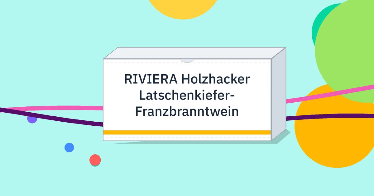 Symbolbild: Packung mit der Aufschrift RIVIERA Holzhacker Latschenkiefer-Franzbranntwein (PZN 09180475) – Verfügbarkeit und Bezug in Apotheken in Frankfurt am Main