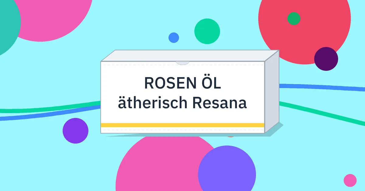 Symbolbild: Packung mit der Aufschrift ROSEN ÖL ätherisch Resana (PZN 19413153) – Verfügbarkeit und Bezug in Apotheken in Frankfurt am Main