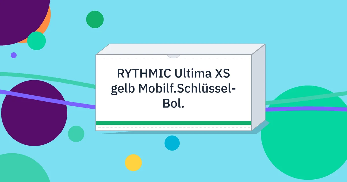 Symbolbild: Packung mit der Aufschrift RYTHMIC Ultima XS gelb Mobilf.Schlüssel-Bol. (PZN 18786604) – Verfügbarkeit und Bezug in Apotheken in Frankfurt am Main