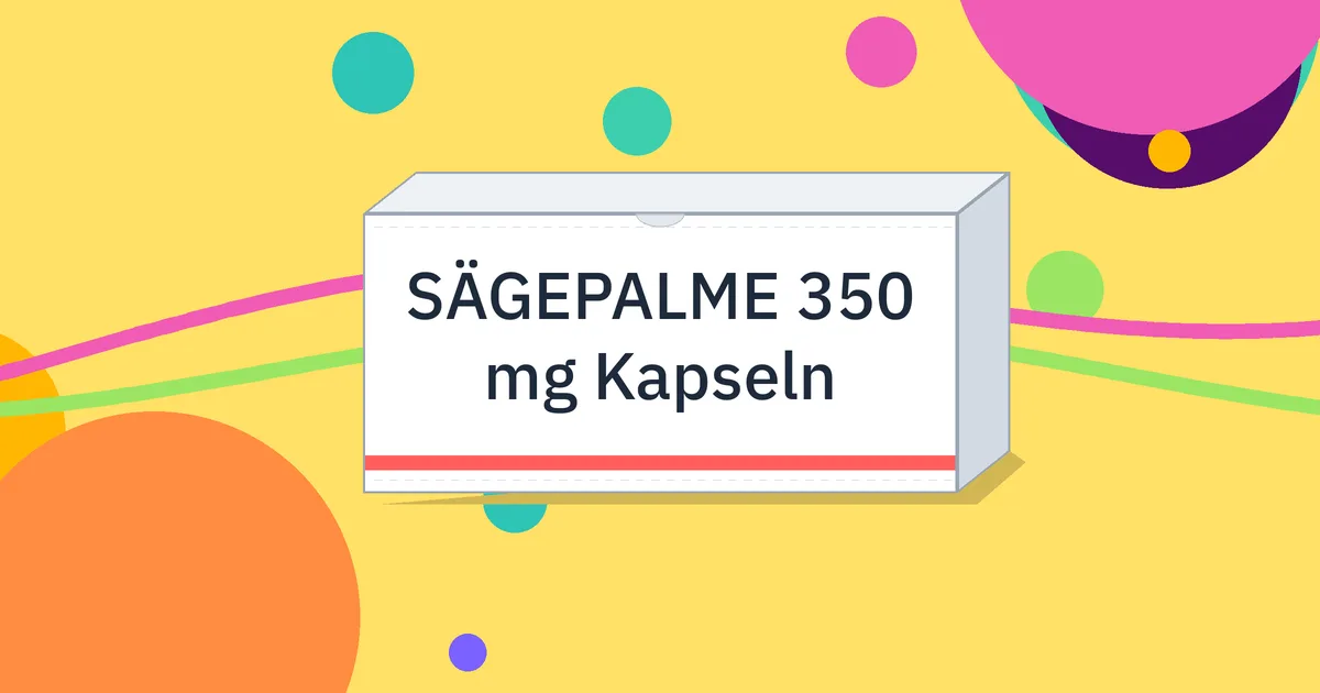Symbolbild: Packung mit der Aufschrift SÄGEPALME 350 mg Kapseln (PZN 10414145) – Verfügbarkeit und Bezug in Apotheken in Frankfurt am Main