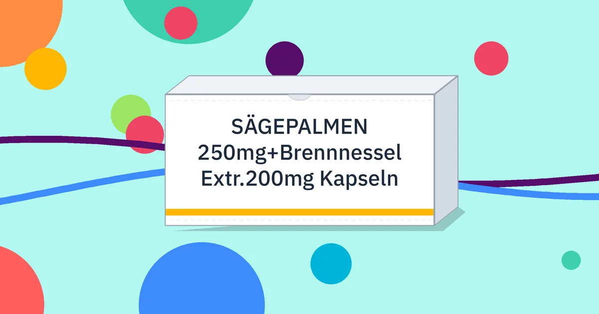 Symbolbild: Packung mit der Aufschrift SÄGEPALMEN 250mg+Brennnessel Extr.200mg Kapseln (PZN 10297047) – Verfügbarkeit und Bezug in Apotheken in Frankfurt am Main